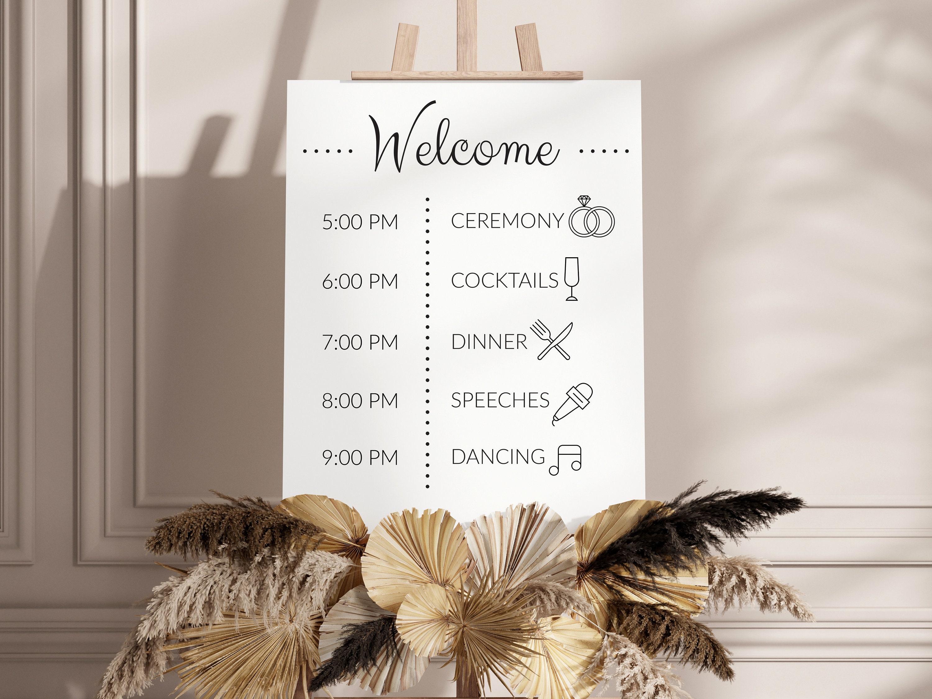 Editable Digital Wedding Schedule Sign Dots - Etsy