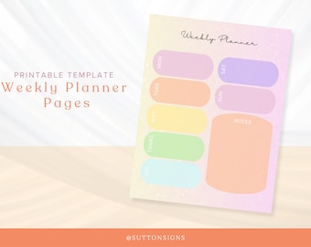 Colorful Digital/printable Weekly Planner Pages Bundle 29 Pages - Etsy