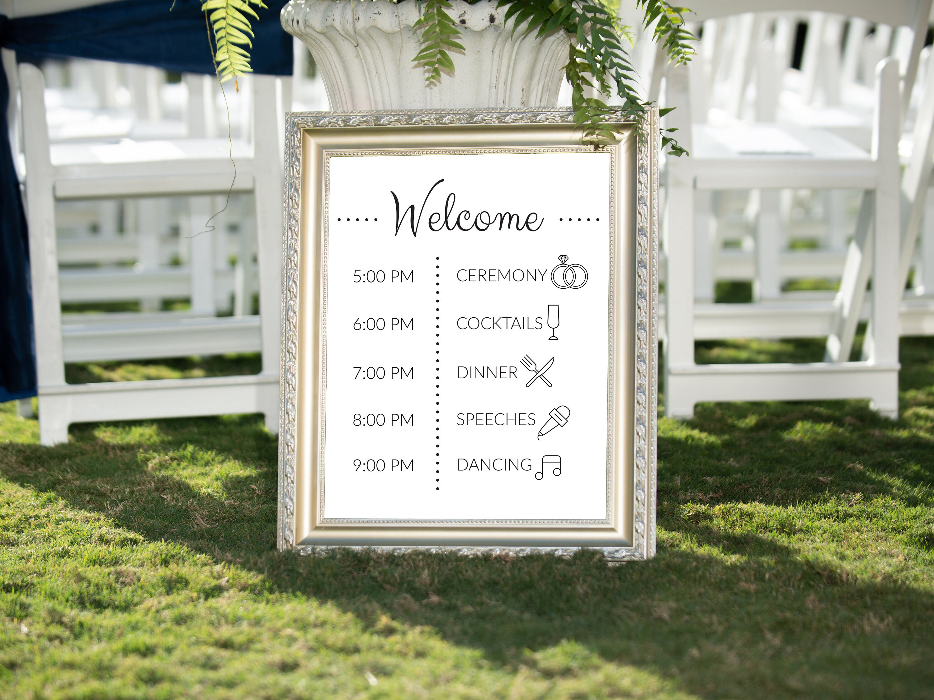 Editable Digital Wedding Schedule Sign Dots - Etsy