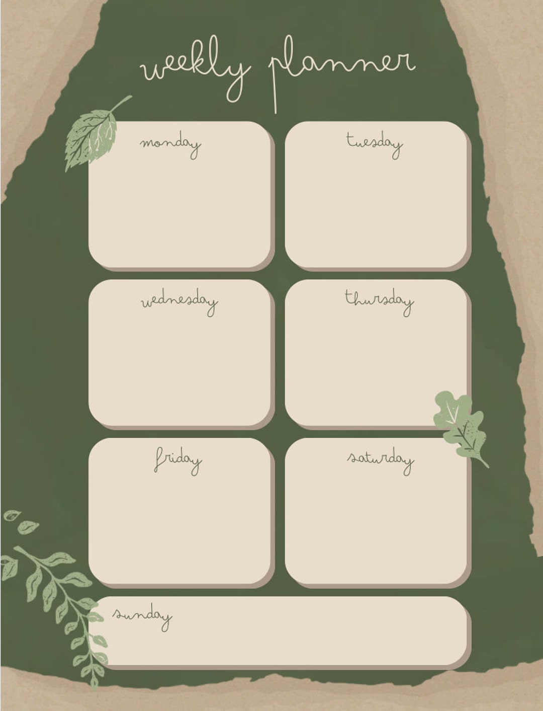 Weekly Schedule Forest - Etsy