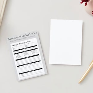 Employee Warning Notice Template: Editable HR Form | A4, Digital ...