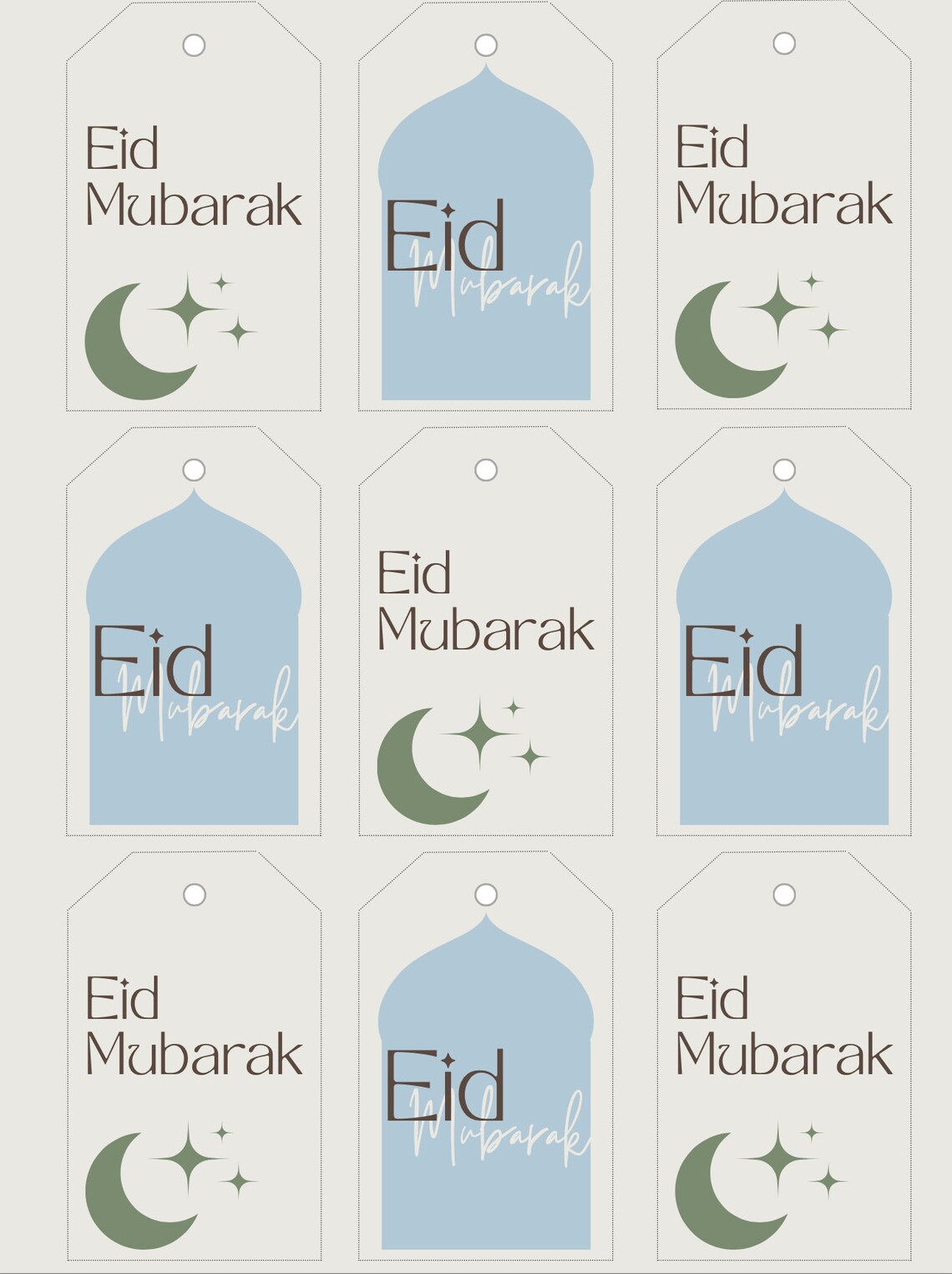 Simple Eid Gift Tags Instant Download | Eid Mubarak | Eid Al Fitr ...