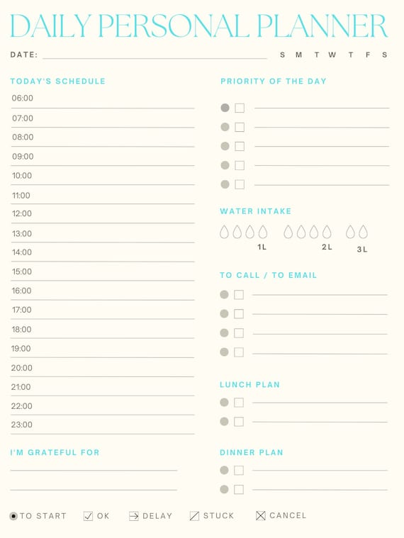 Day to Day to Do List Printable Instant Download Minimal - Etsy