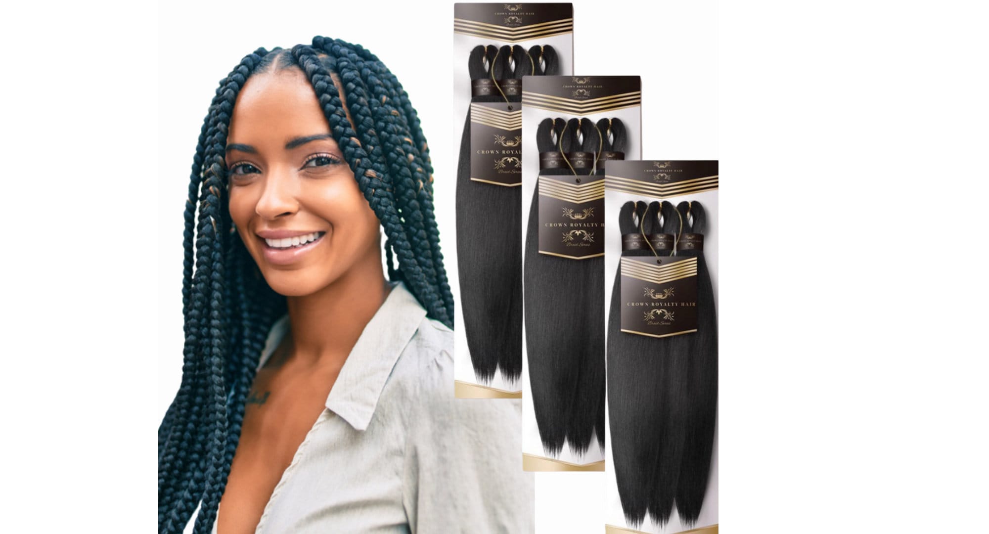 3X Pack 28" Pre-stretched Braiding Hair Easy Braid Itch Free ACV Rinsed ...