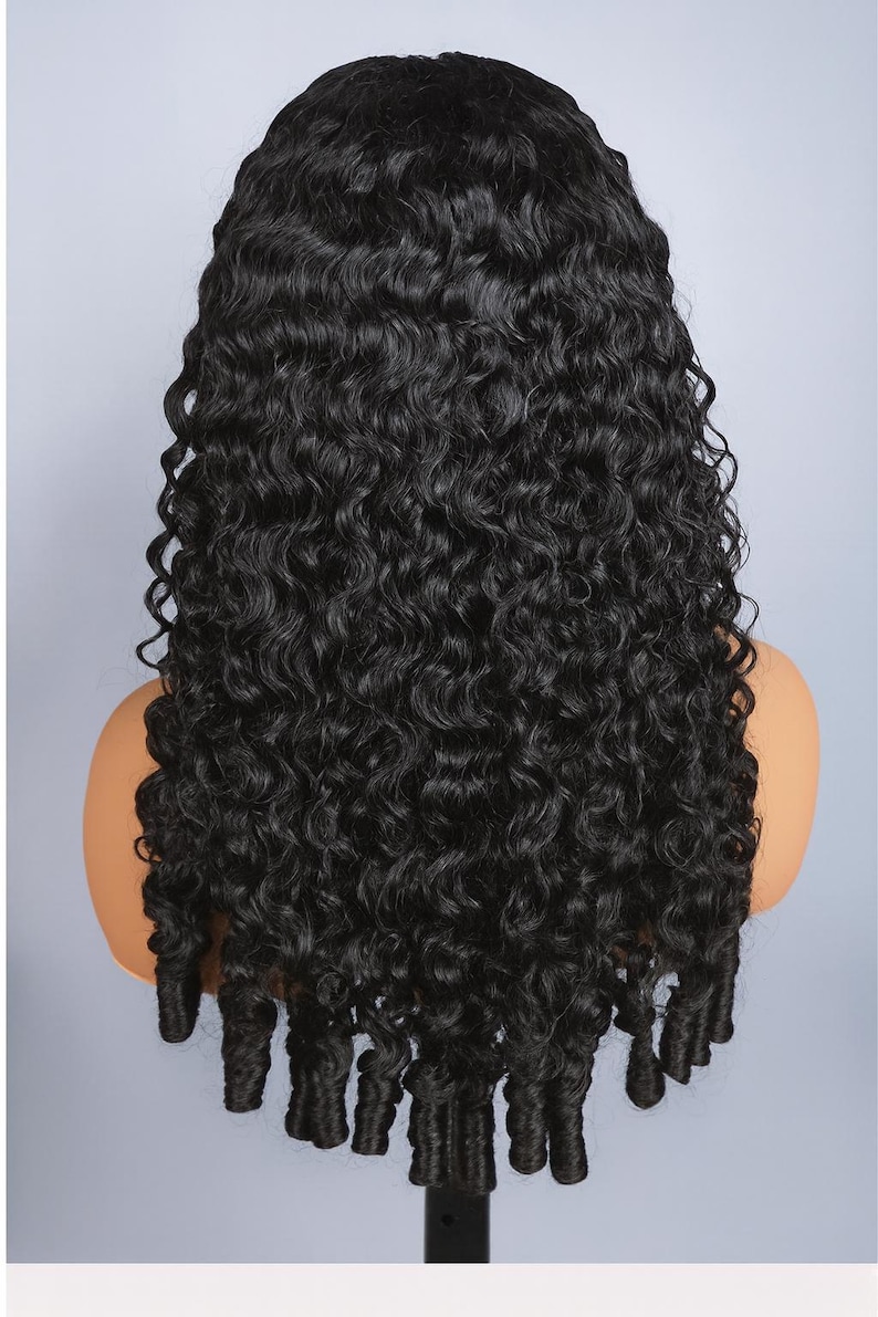 Burmese Curly Half Wig Natural 1b Black With Drawstring and Strap ...