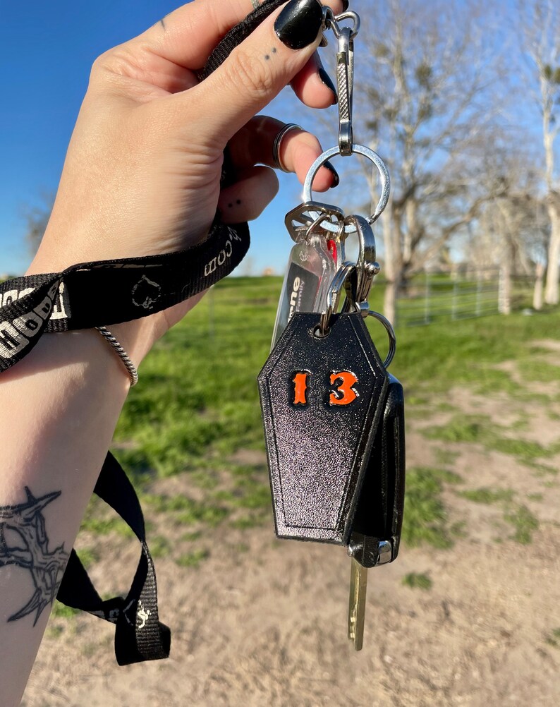 CUSTOMIZABLE COFFIN KEYCHAIN - Leather Keychain - Etsy