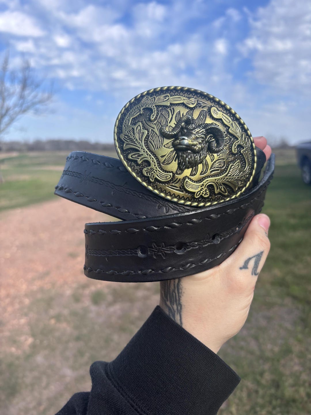 Barbed Wire Buckstitch Belt *NO BUCKLE* - Etsy
