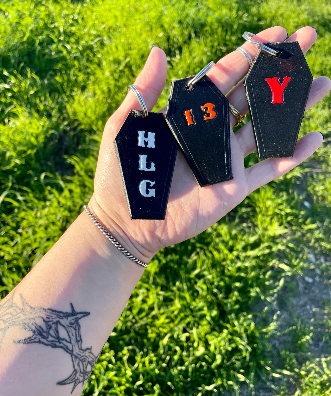 CUSTOMIZABLE COFFIN KEYCHAIN - Leather Keychain - Etsy