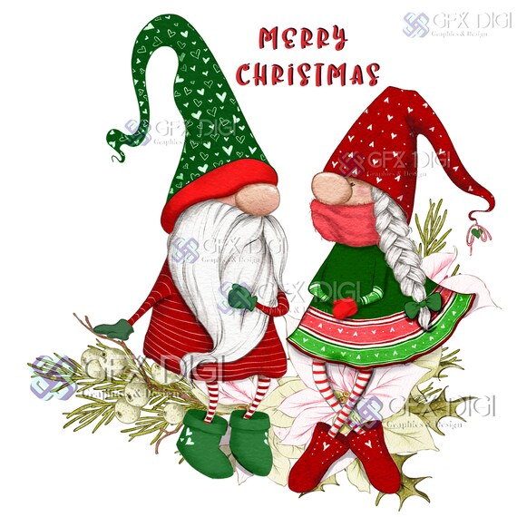 MERRY CHRISTMAS Gnomes PNG Digital Instant Downloadable - Etsy
