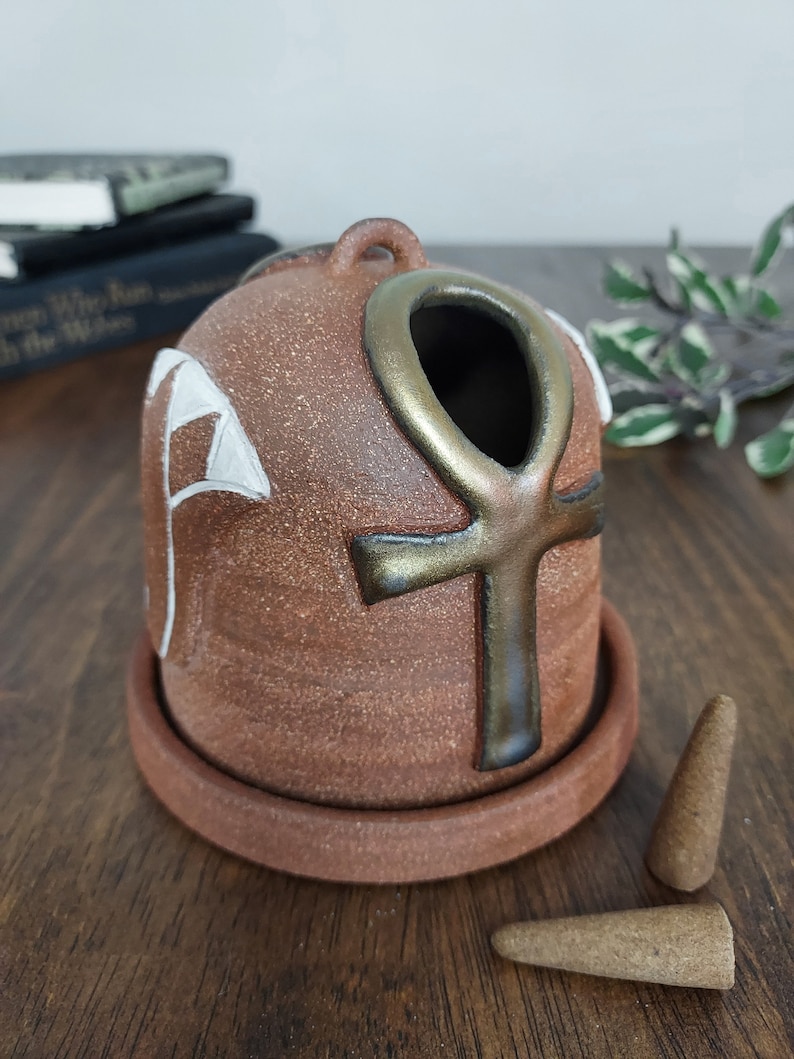 Ceramic Egyptian Ankh Incense Burner - Etsy