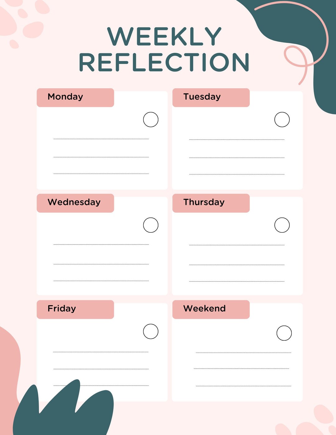 Digital Weekly Reflection - Etsy