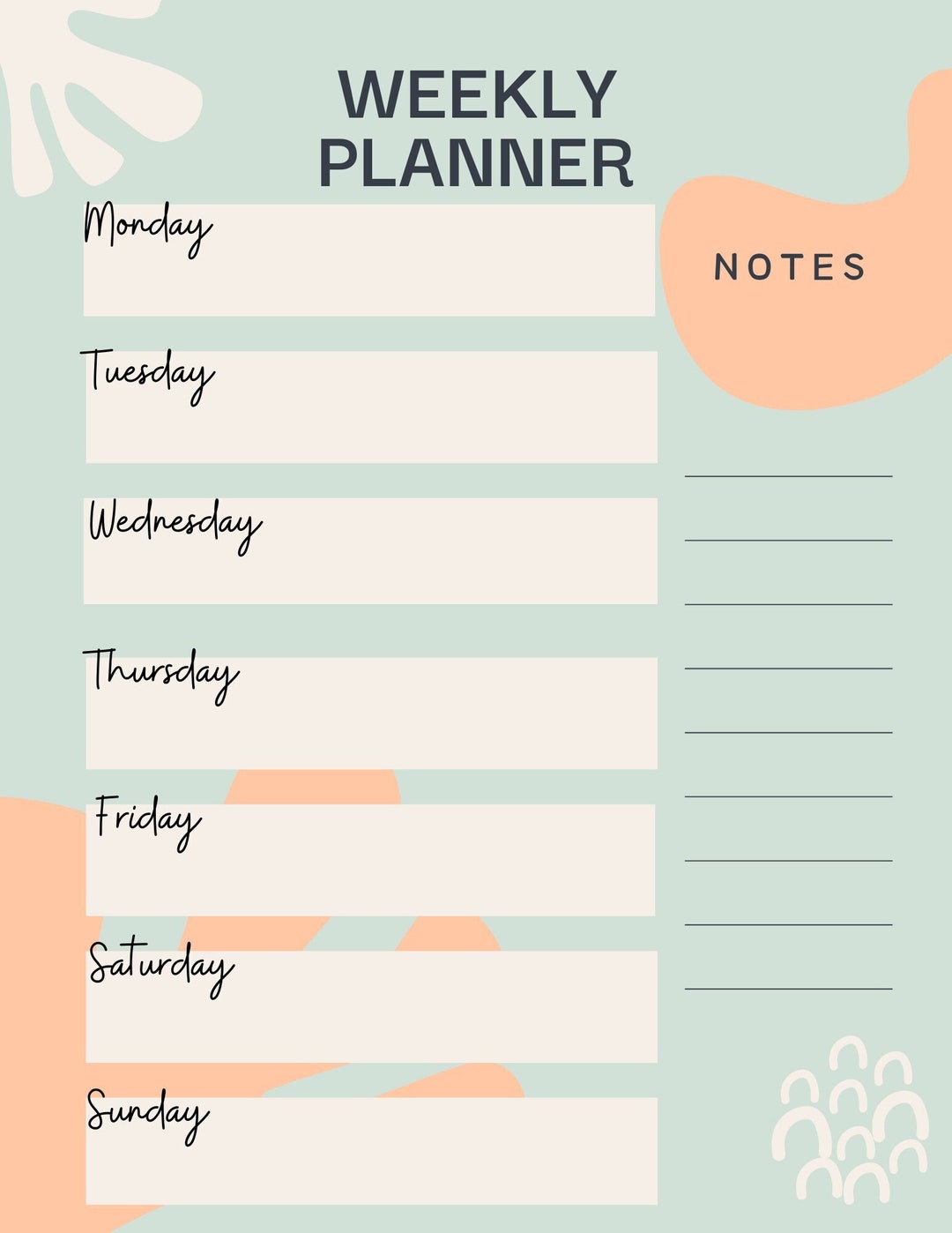 Digital Weekly Planner - Etsy