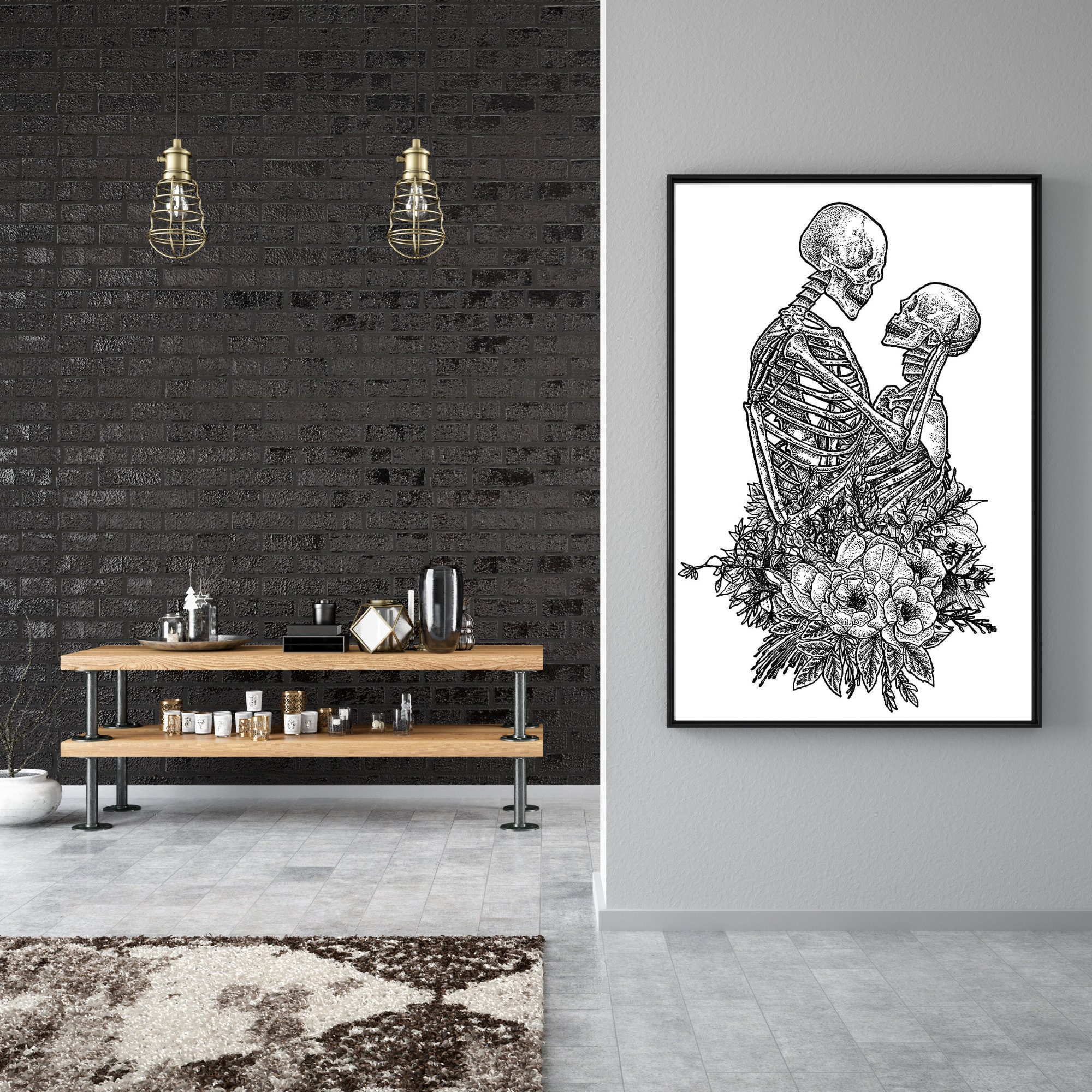 Skeleton Print Halloween Printable Wall Art Halloween Decor Halloween ...