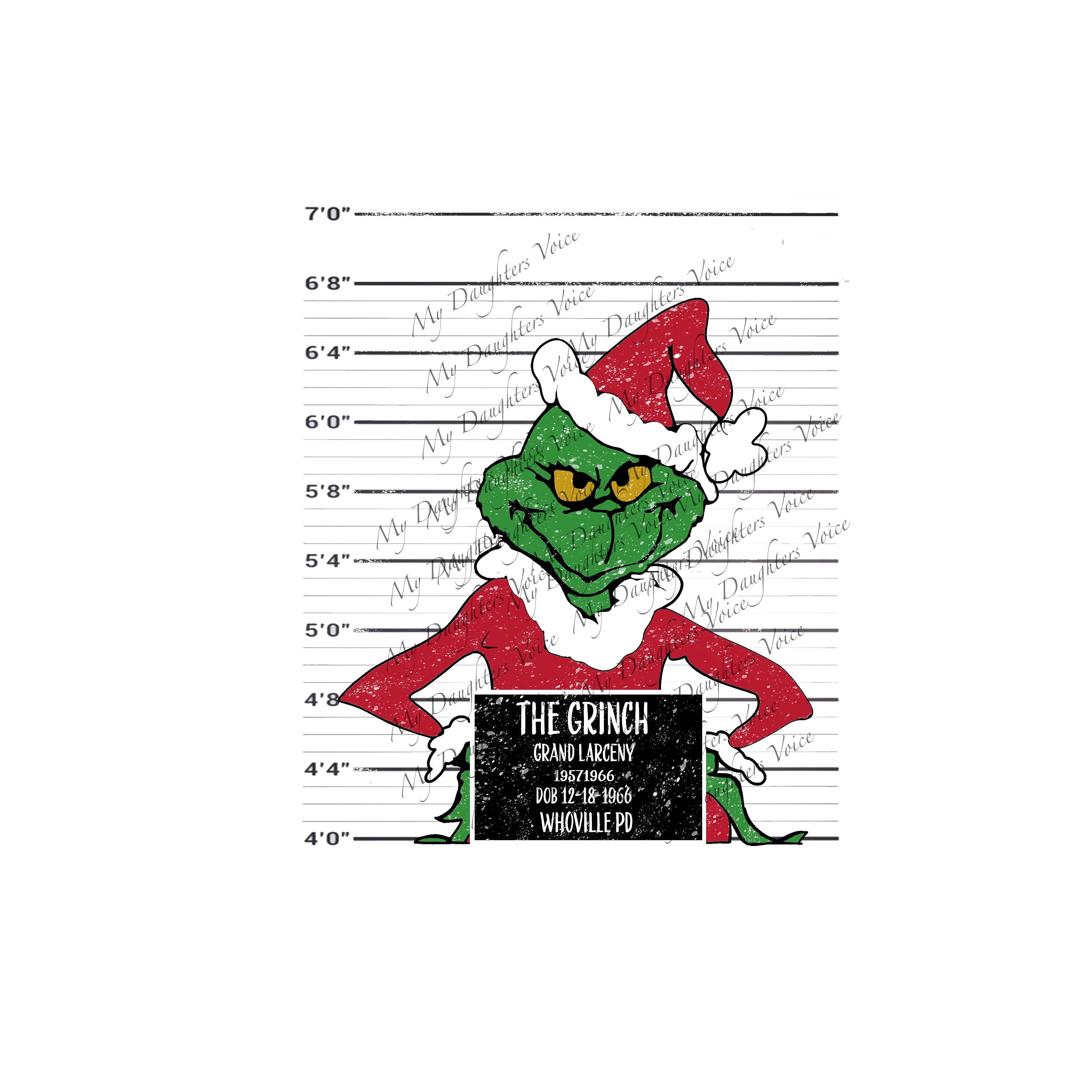 Grinch Mugshot Sublimation - Etsy