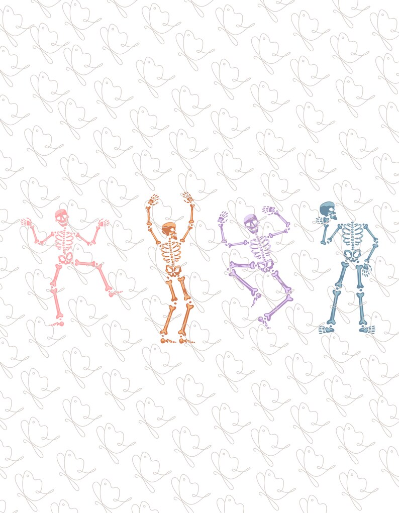 Colorful Dancing Skeleton PNG, Halloween Sublimation Design Download - Etsy