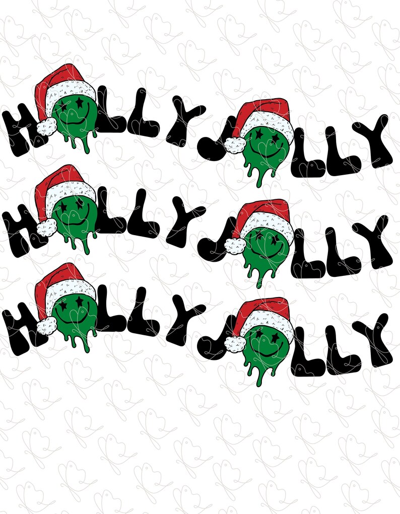 Drippy Holly Jolly PNG, Digital Download Design - Etsy
