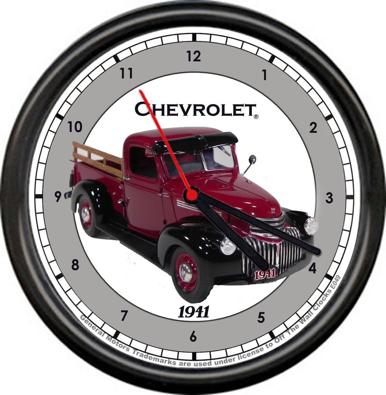Licensed 1941 Chevy Pickup Truck Black Red Vintage General Motors Wall ...