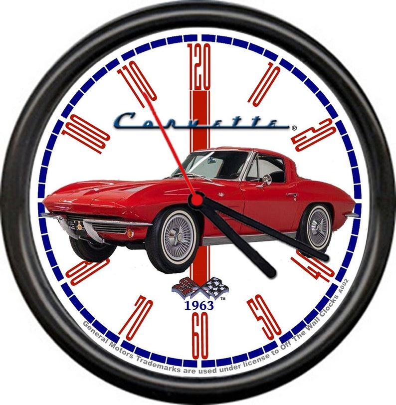 Licensed 1963 Red Corvette Muscle Car General Motors Vintage Sign Wall ...