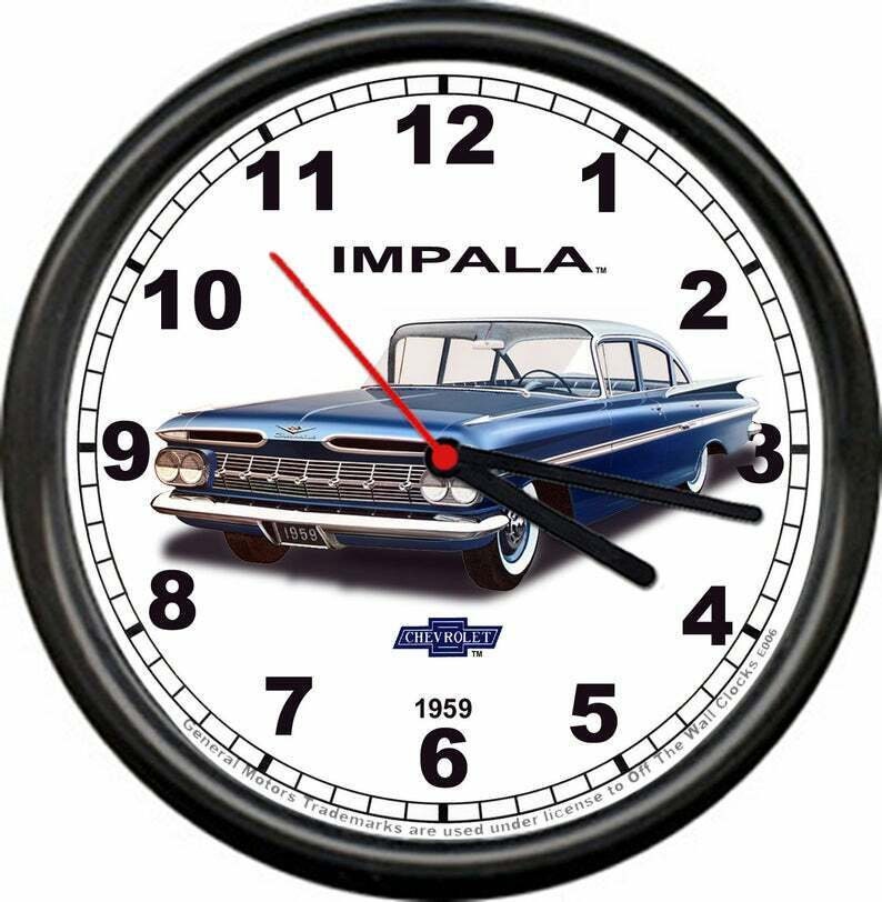 Licensed 1959 Blue Impala 4 Door Muscle Car General Motors Retro Sign ...