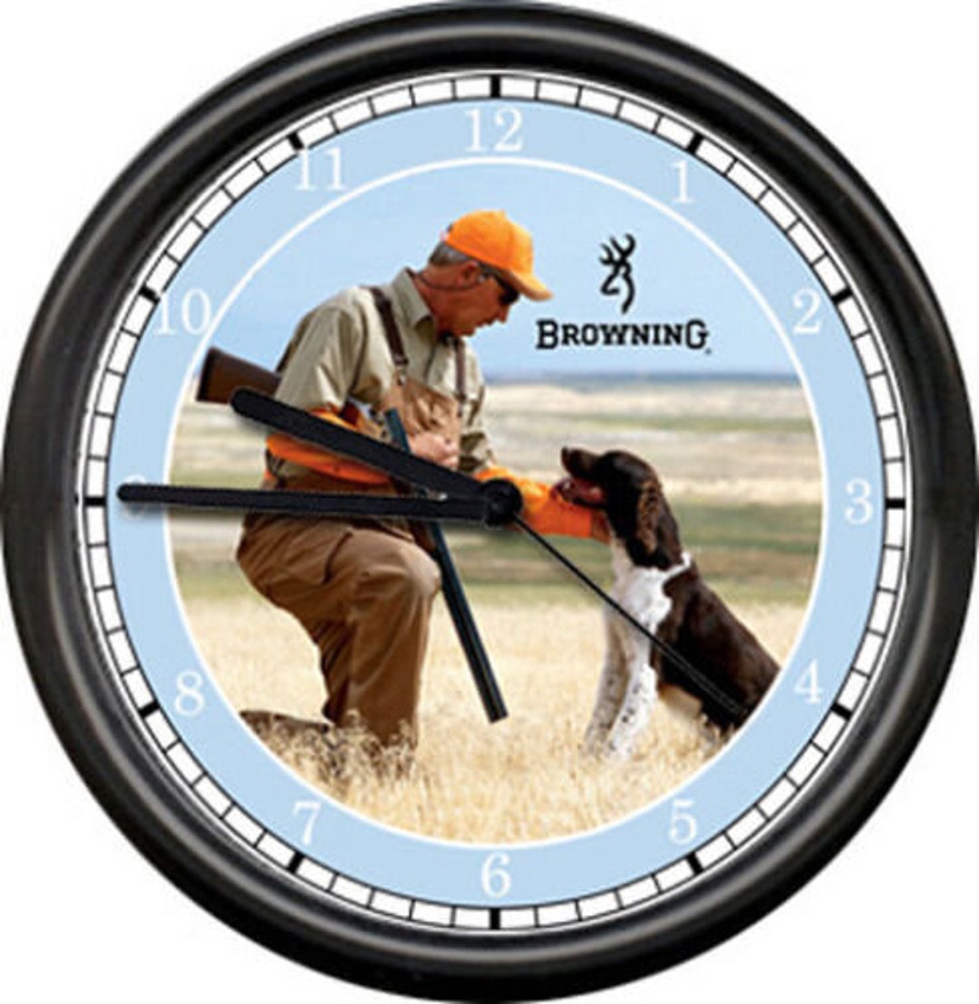 Browning Rifle Gun Dealer Hunter Brittany Spaniel Hunting Dog Sign Wall ...