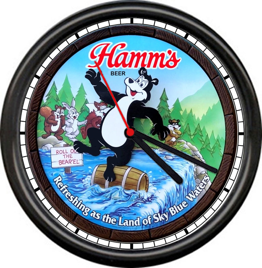 Hamm's Hamms Beer Bear Bar Tavern Barrel Waterfall Wildlife Sign Wall ...