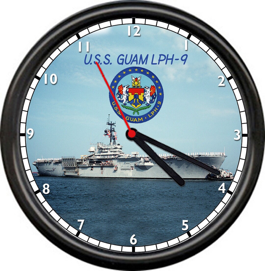 USS Guam Lph-9 US Navy Veteran US Navy Military Ship Sign Wall Clock - Etsy