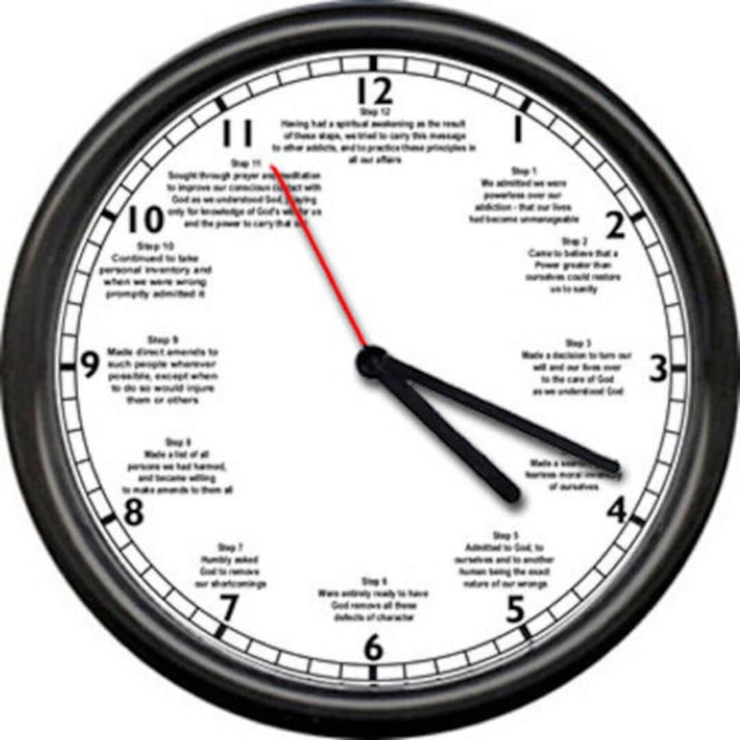 12 Steps AA Alcoholics Anonymous Serenity Prayer Wall Clock - Etsy