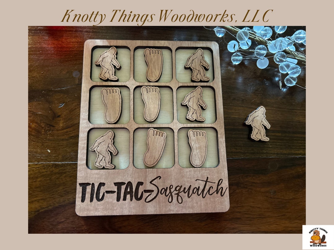 Tic Tac Toe Sasquatch Board Game Big Foot Gifts Camping Games Road Trip ...