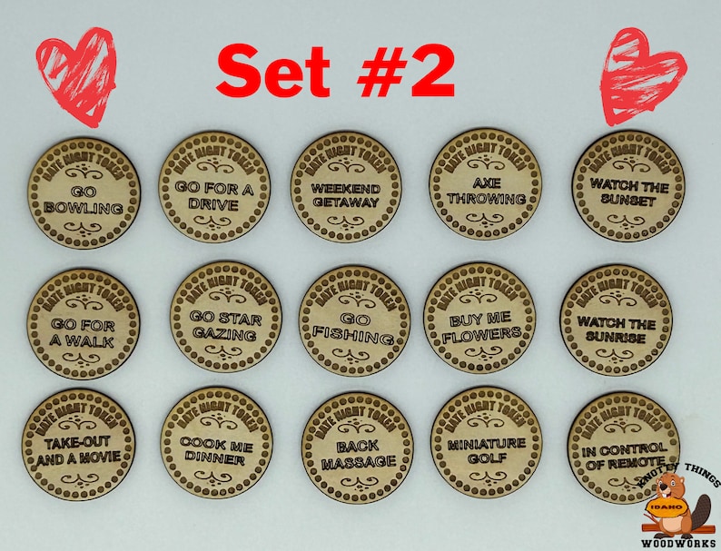 Date Night Tokens, Valentines Tokens, Anniversary Tokens, Date Night ...