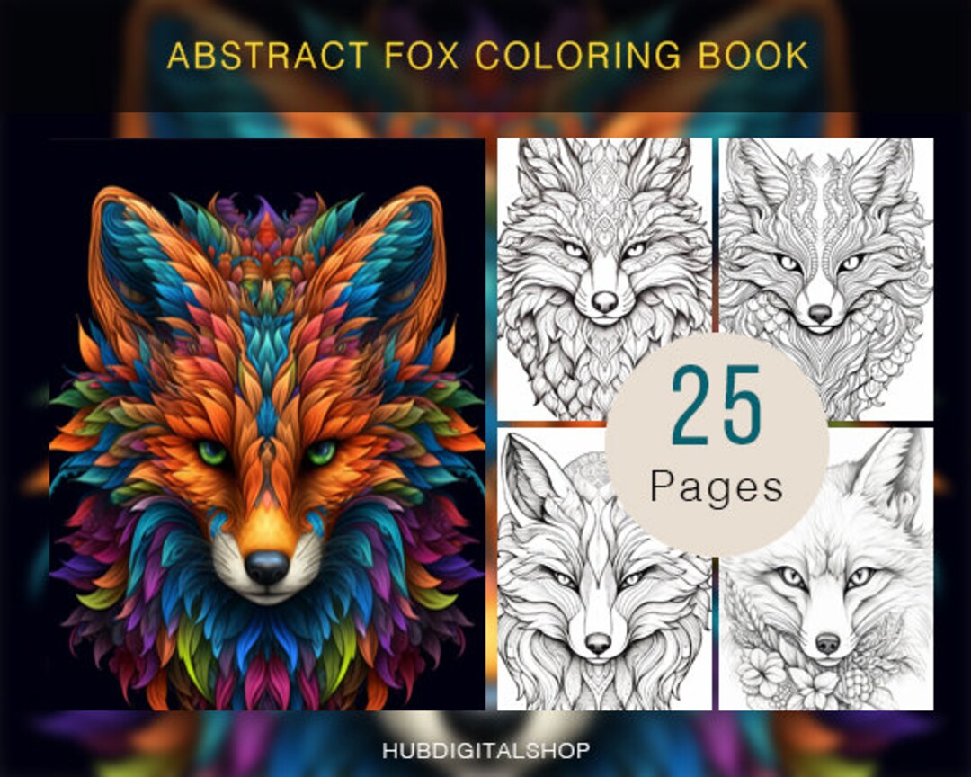 25 Fox Stress Relief Coloring Book Page | Printable PDF | Printable ...