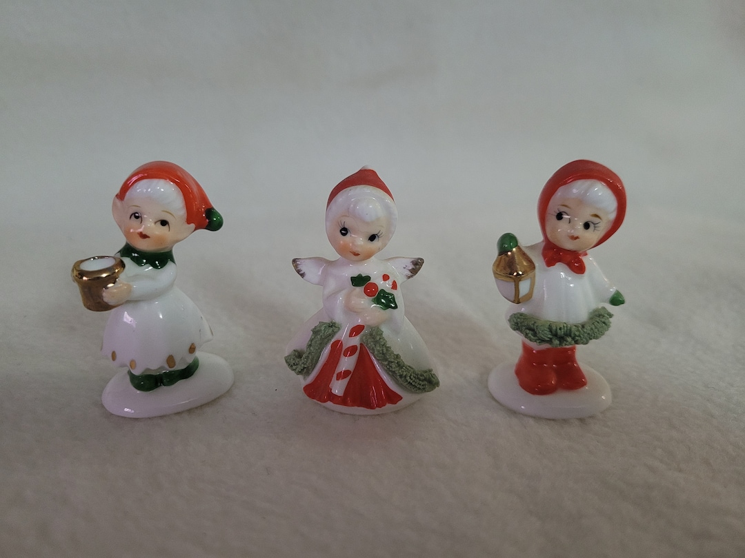Set of Three Miniature Christmas Figurines - Etsy