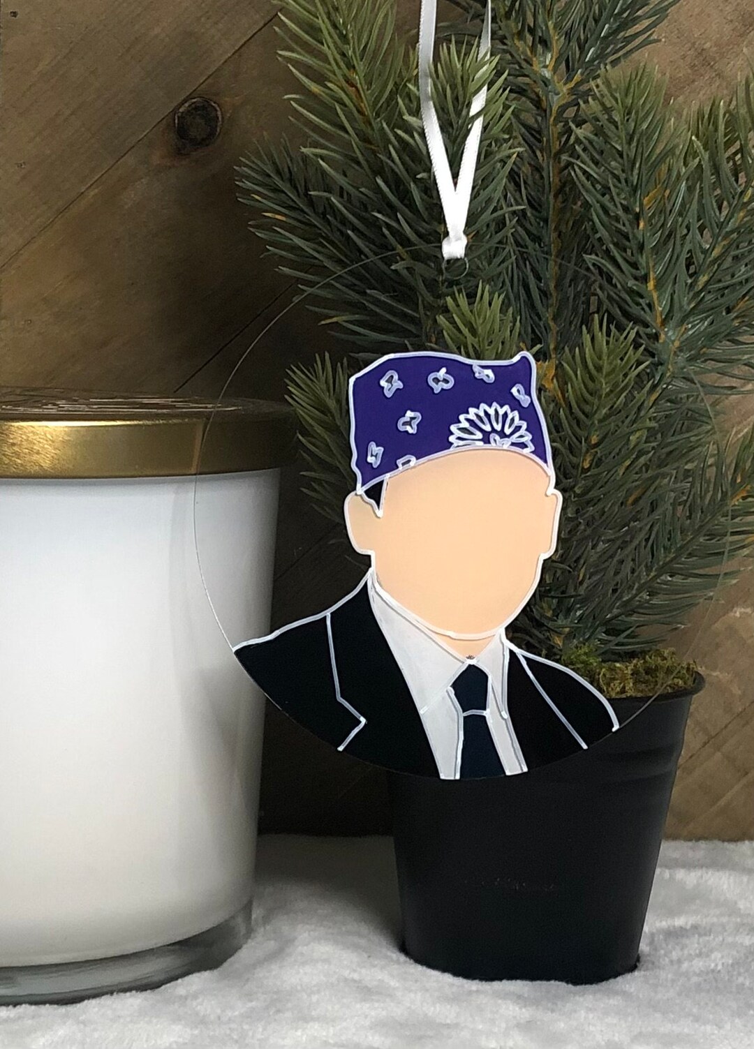 Handmade the Office Christmas Ornament: Prison Mike, Dwight, Jim & Pam ...