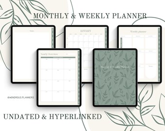 Dusty Blue Digital Planner, Undated, Goodnotes Planner, Notability ...