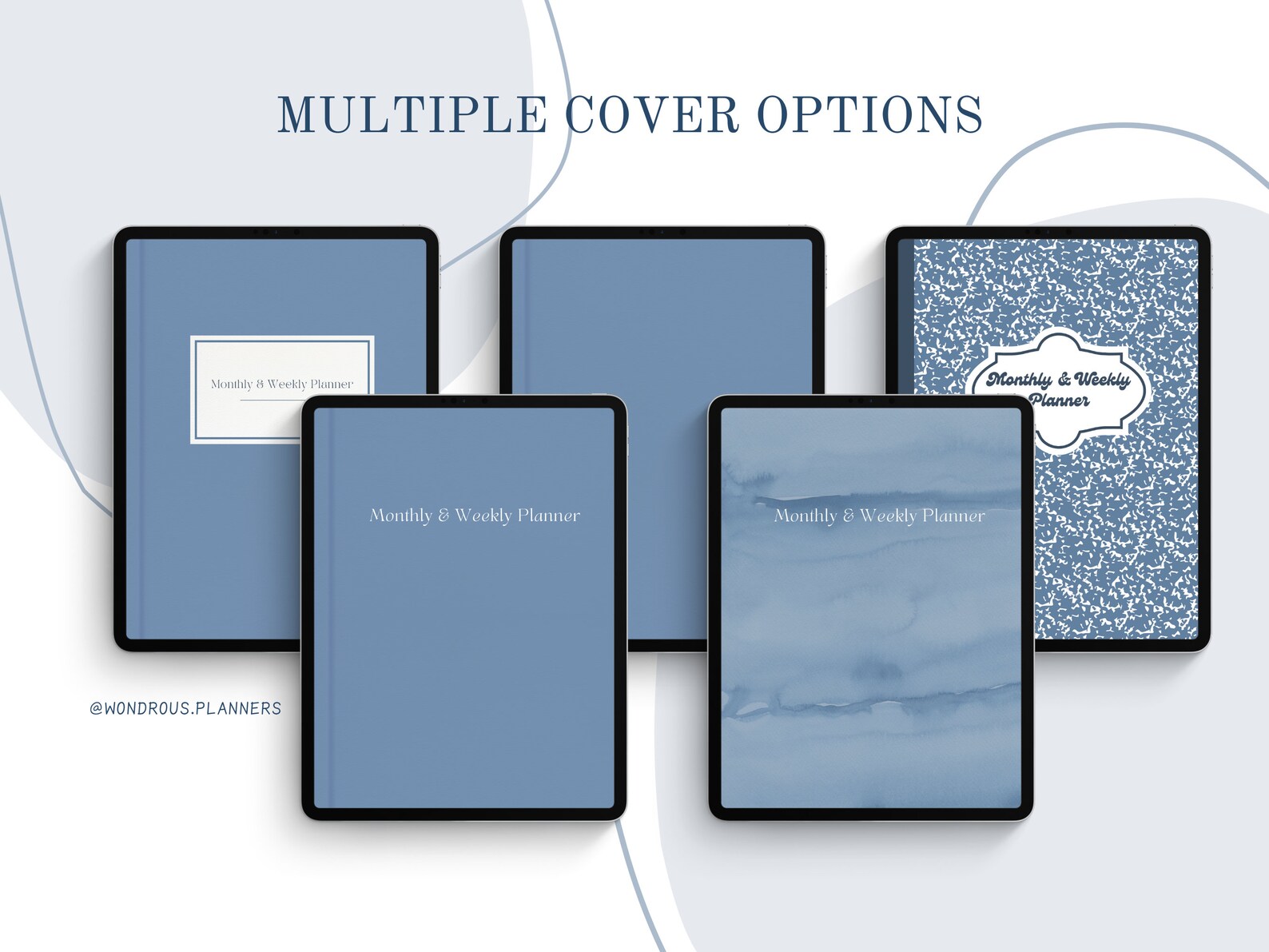 Dusty Blue Digital Planner Undated Goodnotes Planner - Etsy