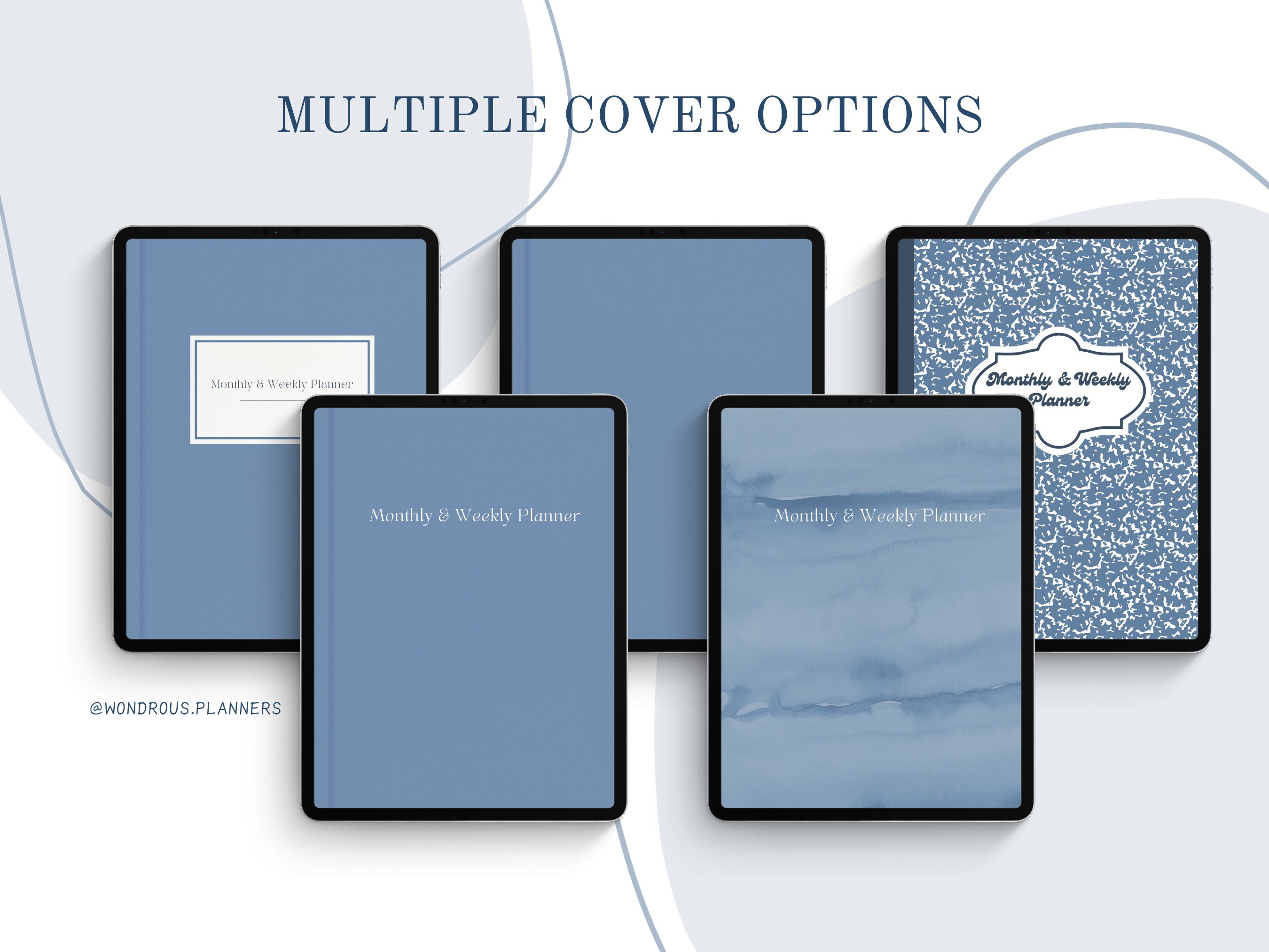 Dusty Blue Digital Planner Undated Goodnotes Planner - Etsy