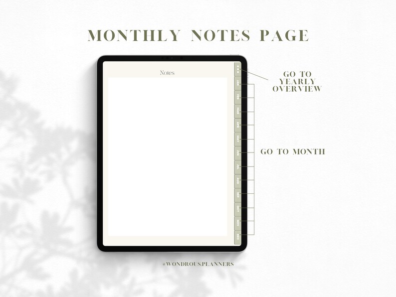 Olive Green Digital Planner, Undated, Goodnotes Planner, Notability ...