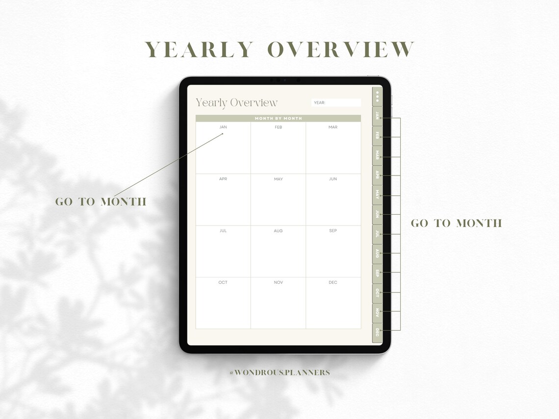 Olive Green Digital Planner, Undated, Goodnotes Planner, Notability ...