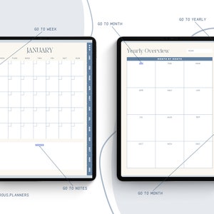 Dusty Blue Digital Planner, Undated, Goodnotes Planner, Notability ...