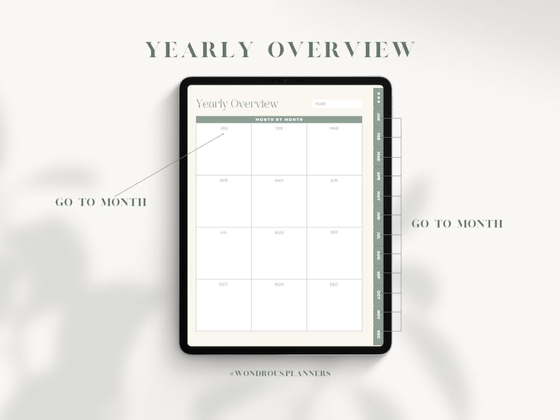 Sage Green Digital Planner Undated Goodnotes Planner - Etsy