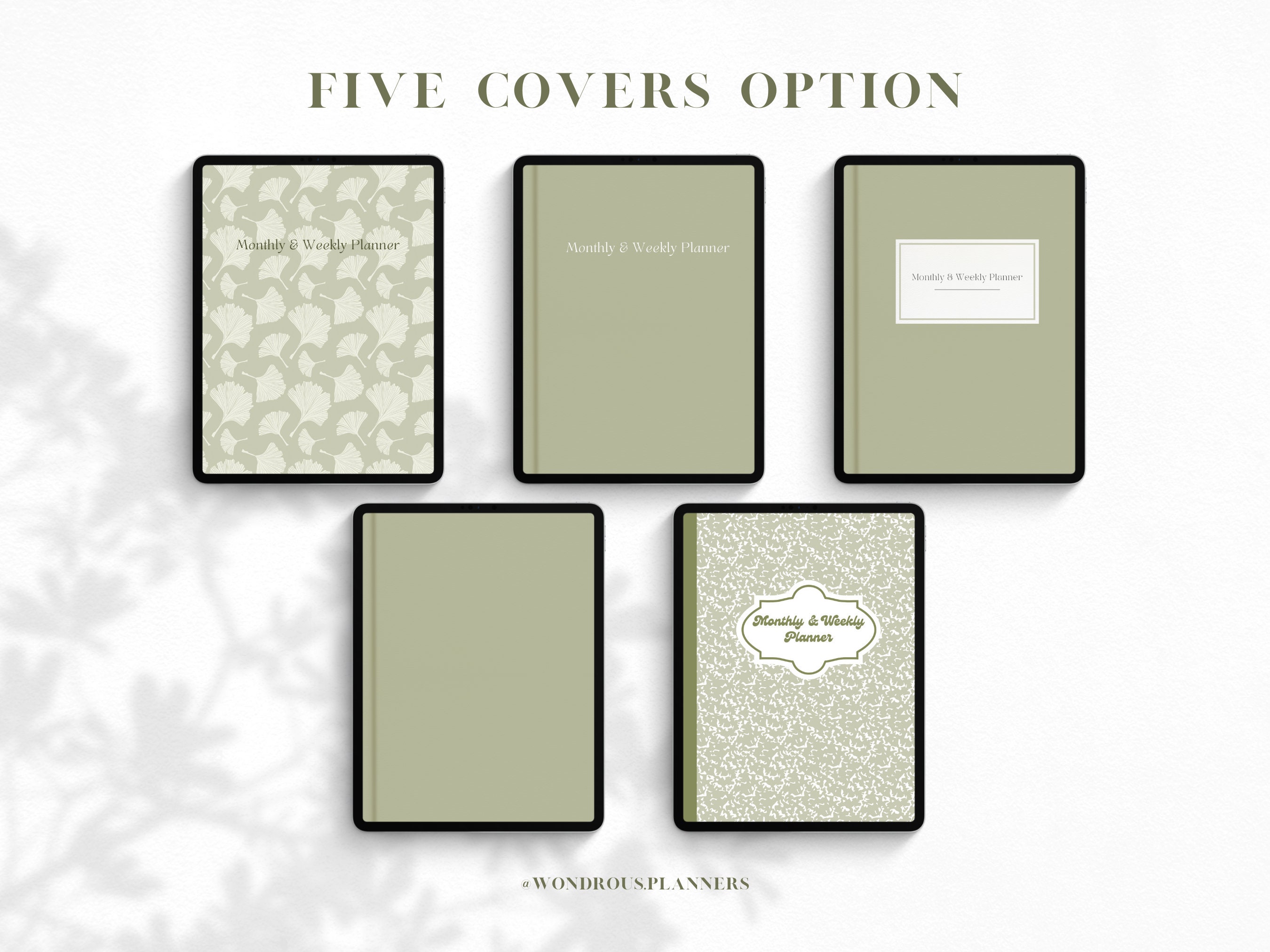 Olive Green Digital Planner, Undated, Goodnotes Planner, Notability ...