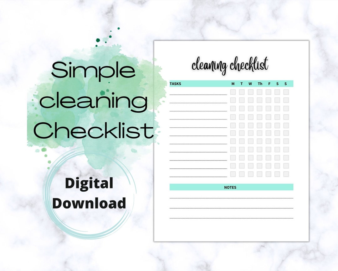 Simple Cleaning Checklist | Cleaning Printable for Everyday Life ...
