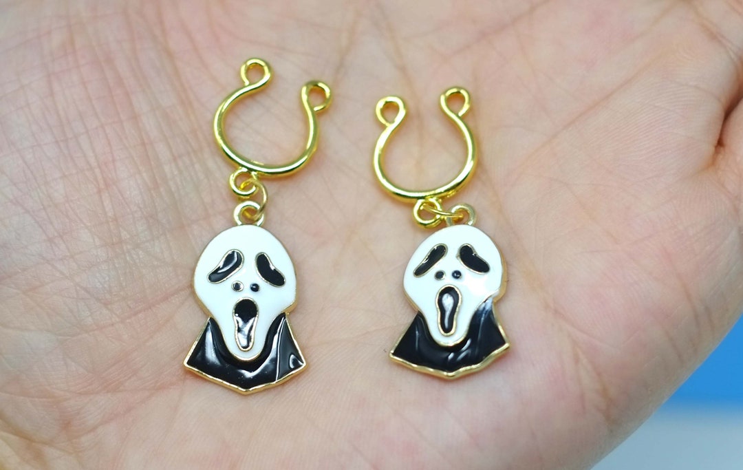 Scary Face Ghost Face Erotic BDSM Non Piercing Nipple Rings Sexy Nipple ...