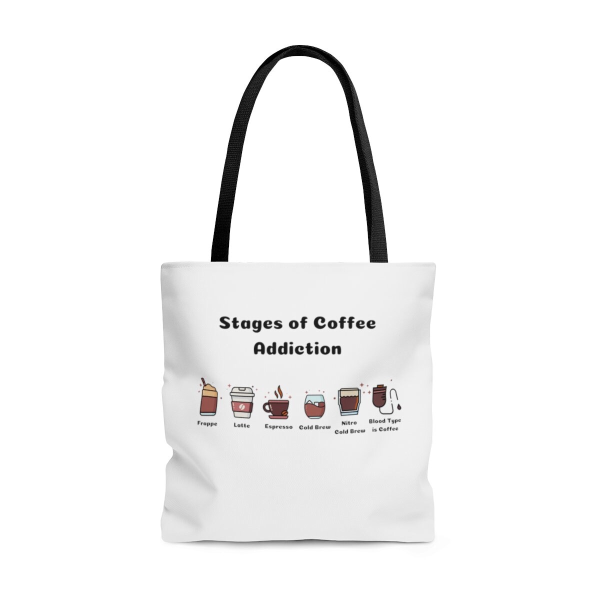 Stages of Coffee Addiction Tote Bag Coffee Tote Bag Funny - Etsy