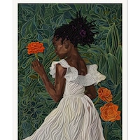 Bisa Butler Inspired Quilt Art Print: Sisters in Lace and Bloom - Etsy