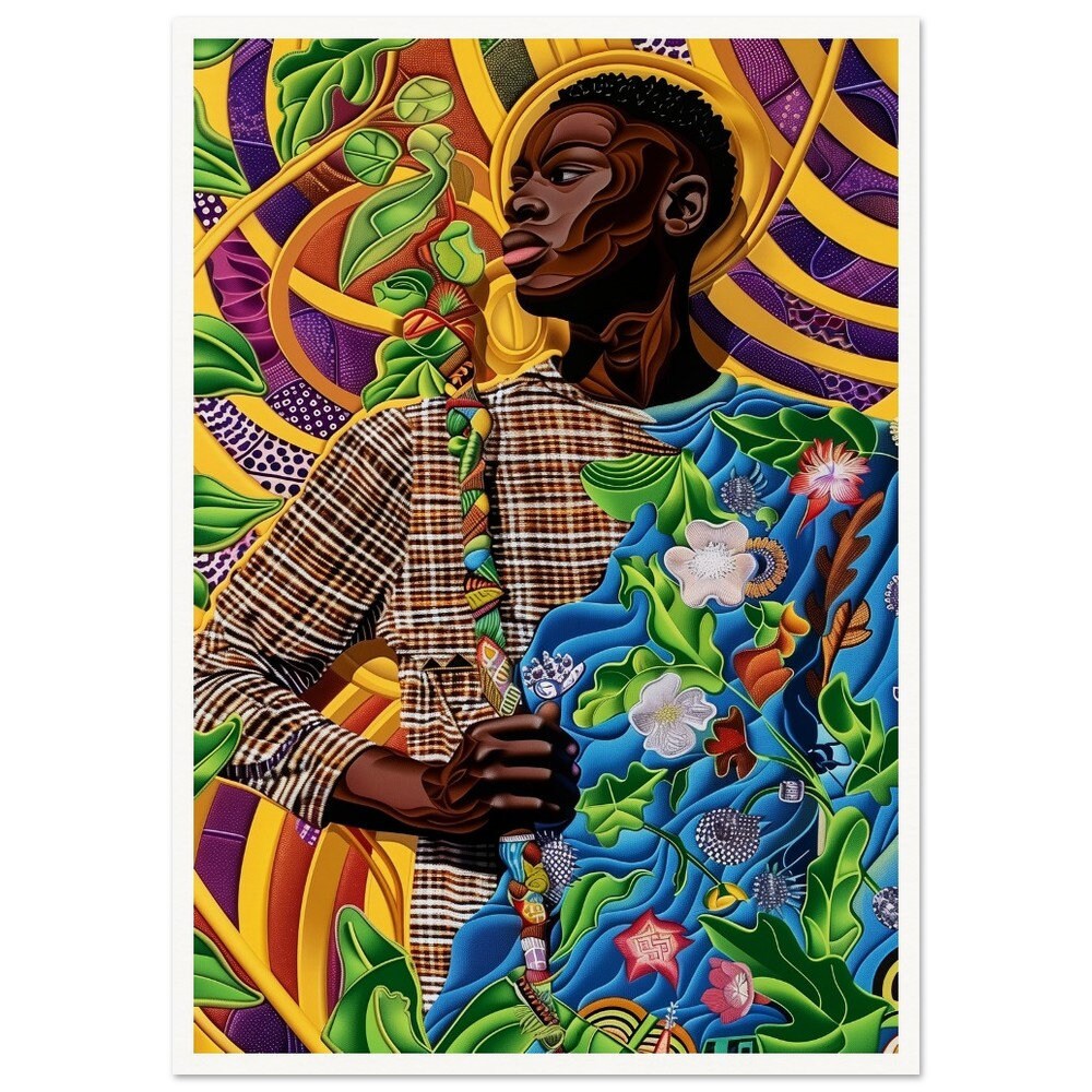 Wall Art Poster Strength in Nature Inspired by Bisa Butler and Kehinde ...