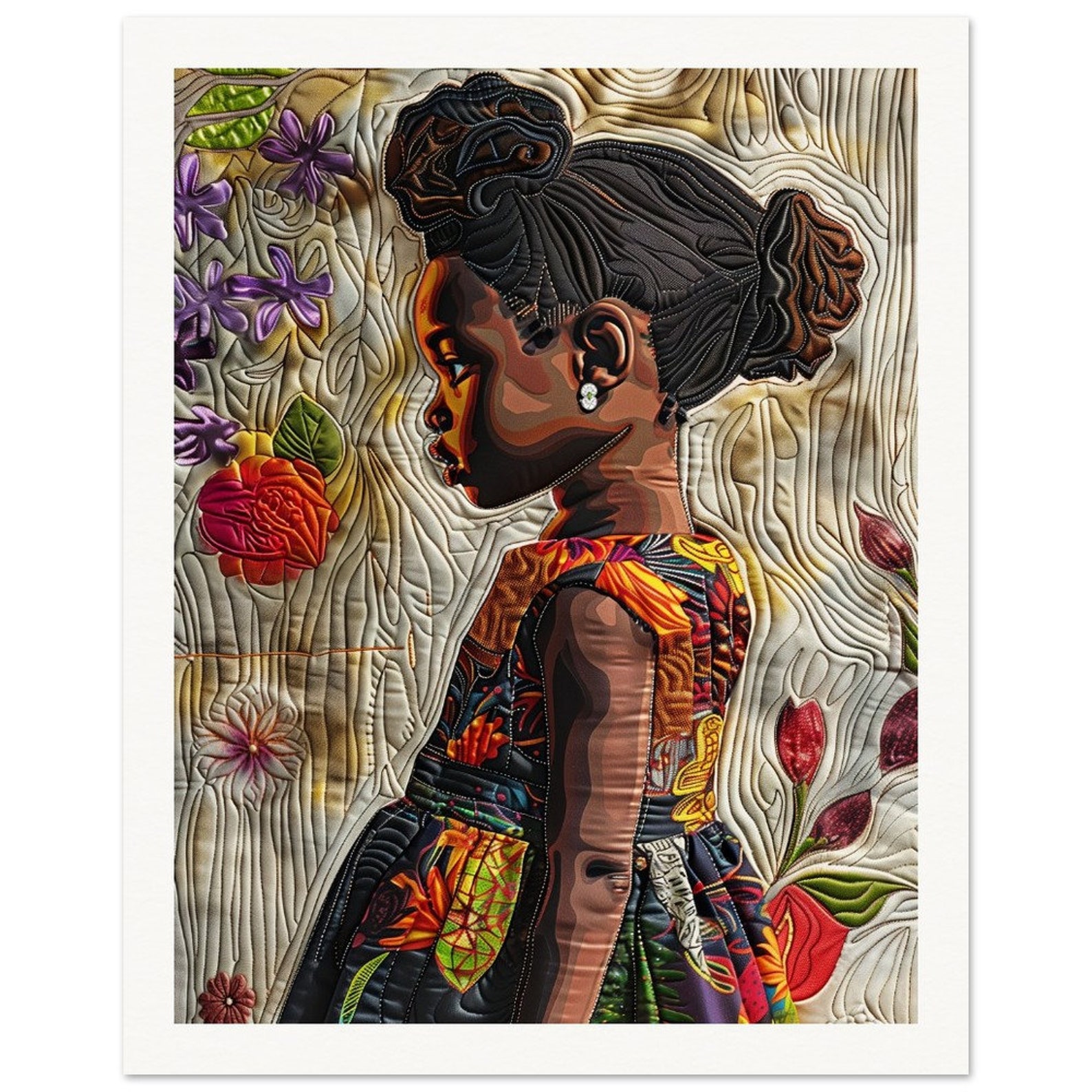 Wall Art • Poster • Whispers of Woven Dreams Inspired by Bisa Butler - Etsy