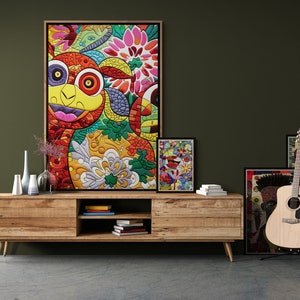 Wall Art • Poster • Quilt Art • Whimsical Bird Dream Inspired by Bisa ...