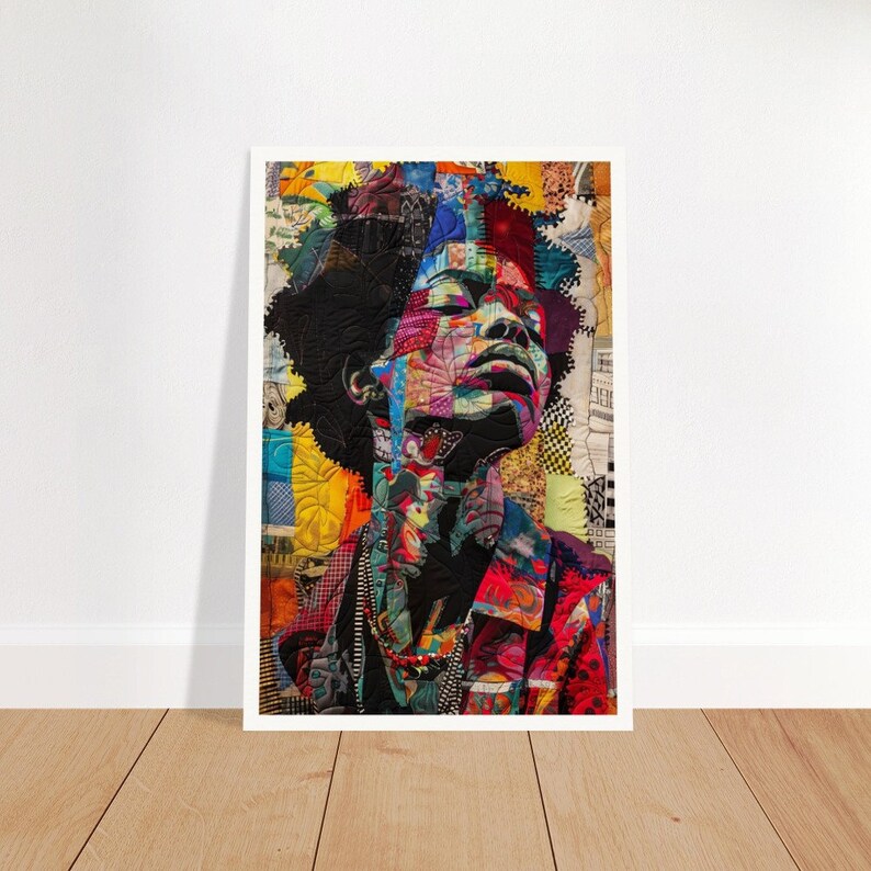 Bisa Butler Inspired Portrait Poster: Woven Soul Art Print - Etsy