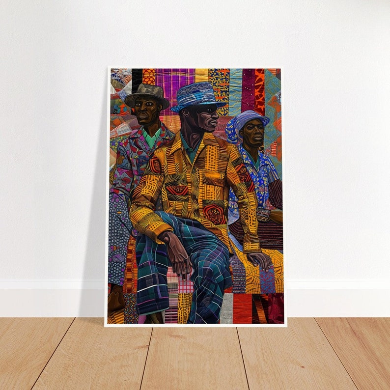 Bisa Butler Inspired Portrait Art Print: Museum-quality Matte Paper - Etsy
