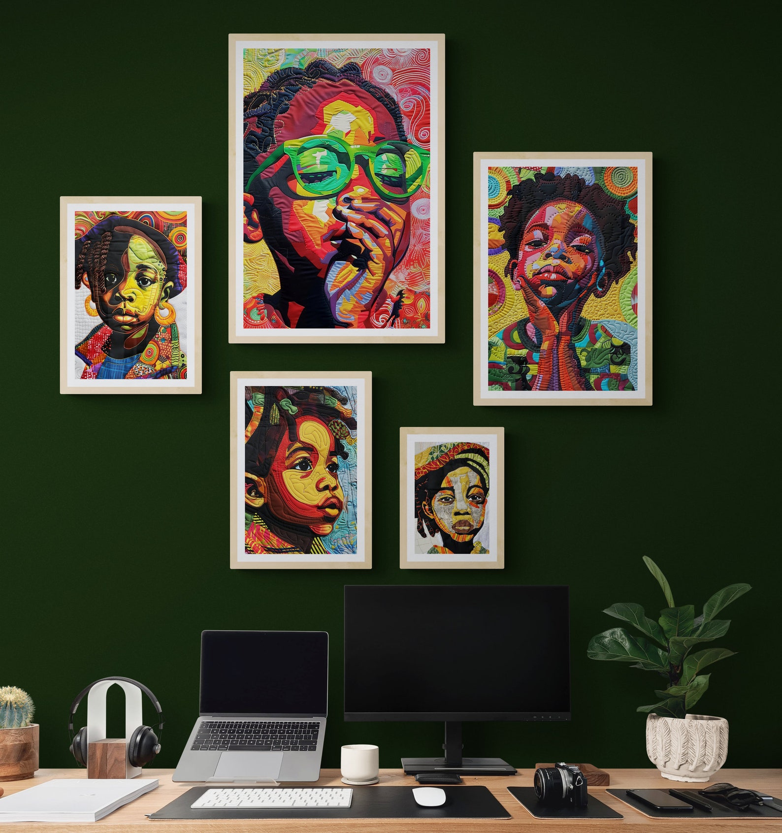 Bisa Butler Inspired Portrait Art Print: Vibrant Dreamer, Museum ...